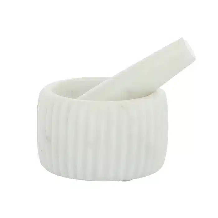 Mara Arctic White Marble Mortar & Pestle | Stone Design & Co.