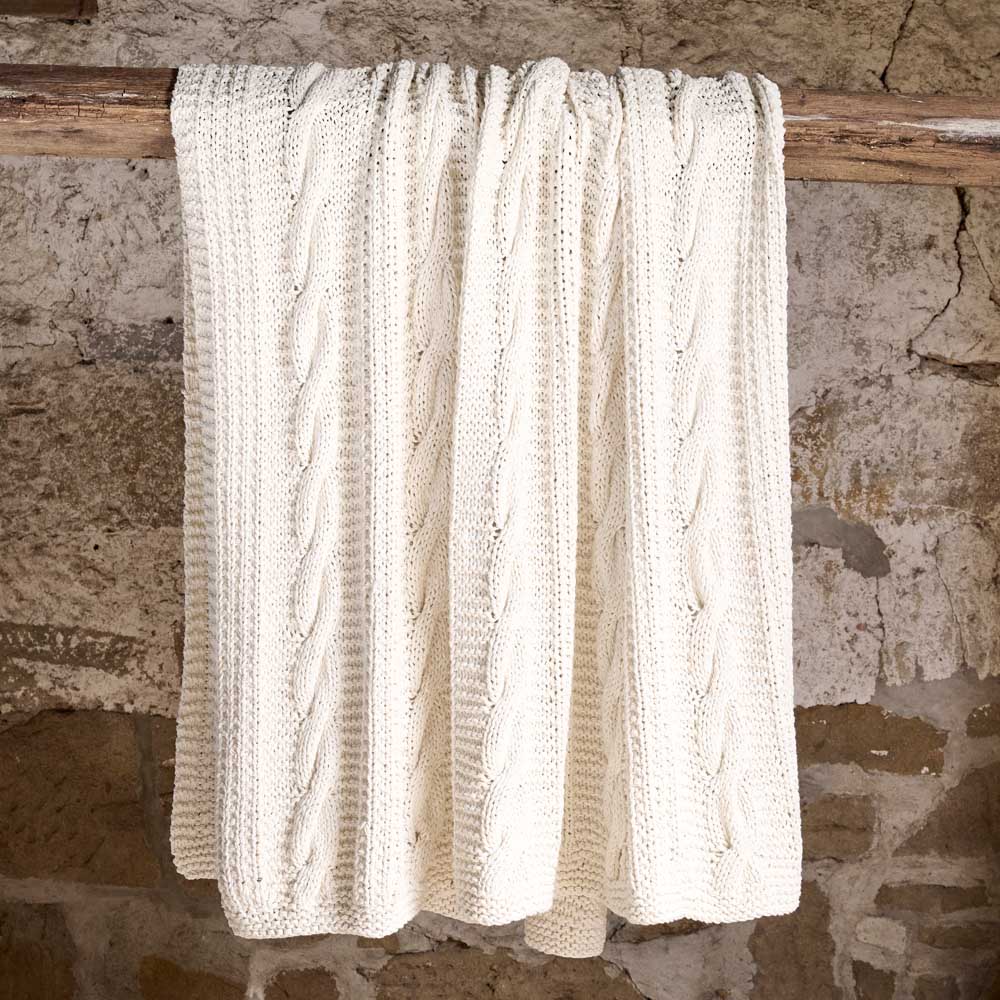 Heirloom Hand Woven Throw - White - SD&CO