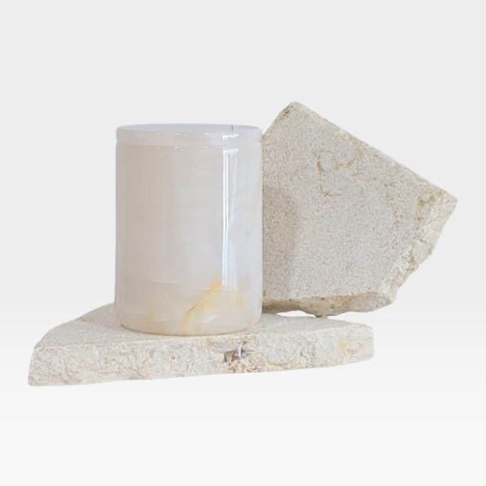 Natural Stone Candle – Refillable Stone Candle Holder
